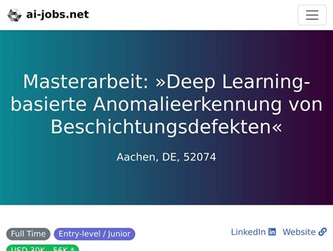 [hiring] masterarbeit deep learning basierte anomalieerkennung von