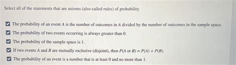 solved select all of the statements that are axioms also