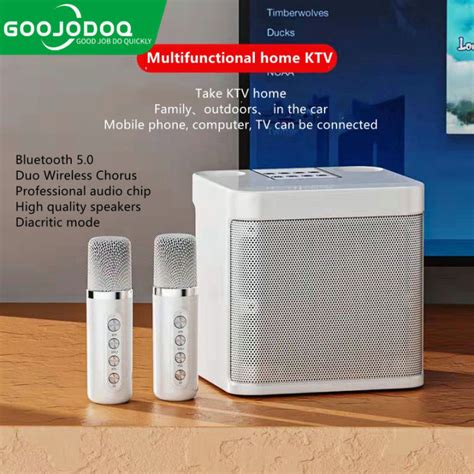 GOOJODOQ Speaker Bluetooth KARAOKE Mic Wireless Outdoor Family Party