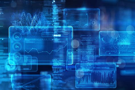 蓝色科技感发光未来信息图形用户界面 蓝色科技感发光未来信息图形用户界面