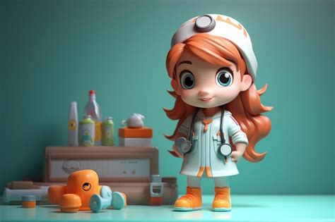 Premium Photo 3d Nurse Cartoon Character Generative Ai