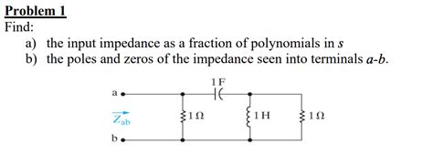 Solved Problem Find A The Input Impedance As A Fraction Chegg
