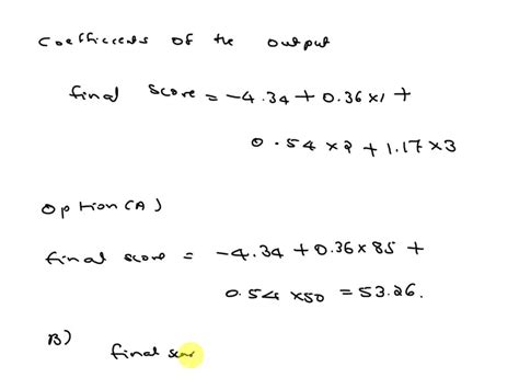 solved the following regression output estimates the final exam score