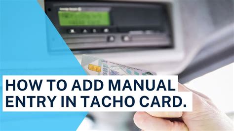 How To Add Manual Entry In Tacho Card In Malayalam Youtube
