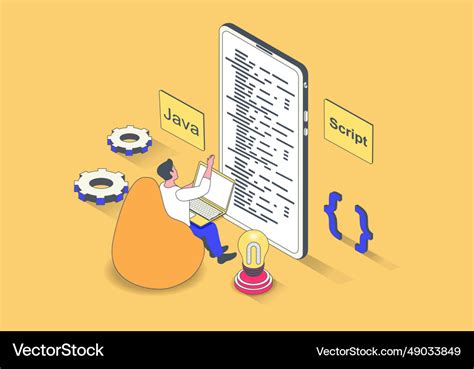 Programming Development Isometric Royalty Free Vector Image
