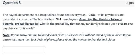Solved The Payroll Department Of A Hospital Has Found That Chegg