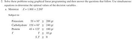 Solved 2 Solve These Problems Using Graphical Linear