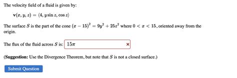 Solved The Velocity Field Of A Fluid Is Given By V X Y Z Chegg