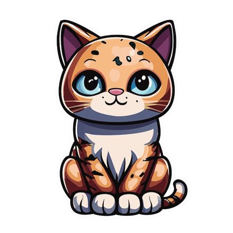 귀여운 고양이 그림 프리미엄 벡터
