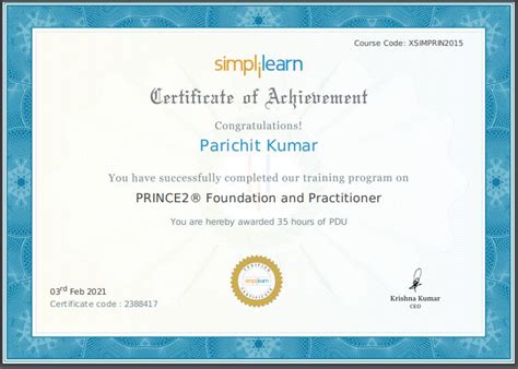 Prince2practitionerpwc Parichit Kumar Jain