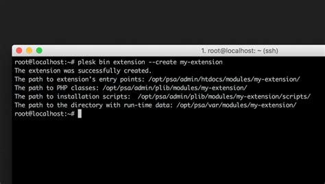 Create Plesk Extension Via Command Line