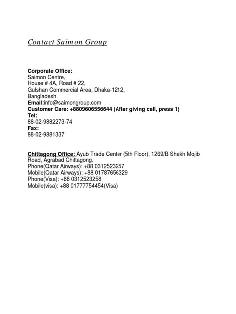 Contact Saimon Group Pdf