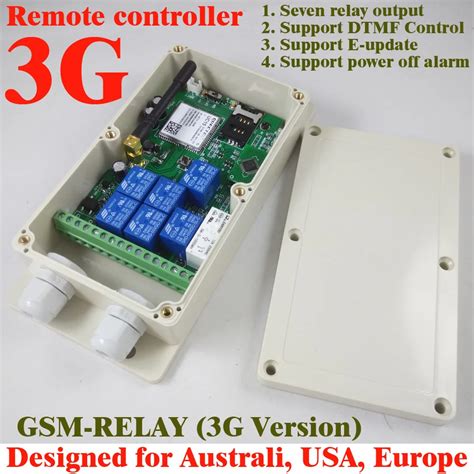 3G Version GSM RELAY GSM Remote Control Box Seven Relay Output Power