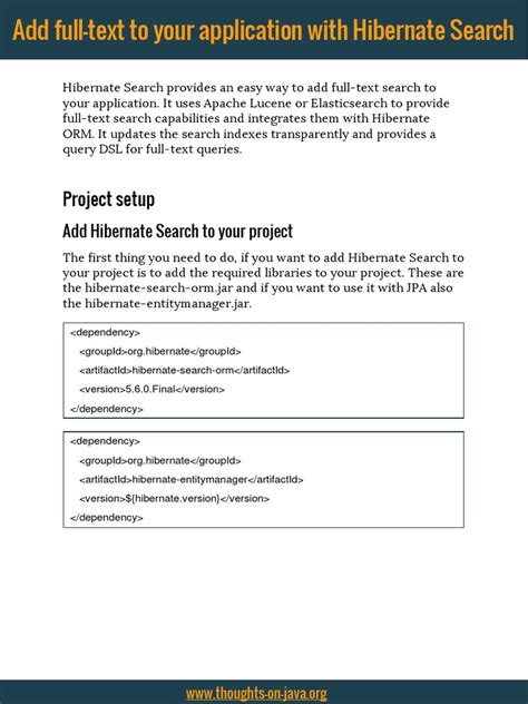 Add Full Text To Your Application With Hibernate Search Project Setup