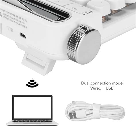 PUSOKEI Retro Bluetooth Mechanical Keyboard Keys Wired USB Typewriter Keyboard RGB Backlight