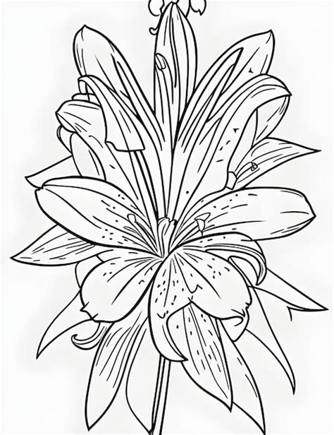 Vector libre aislado flora flor línea arte con hoja clipart Foto Premium