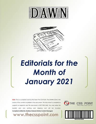 Monthly Dawn Editorials January 2021 The Css Point