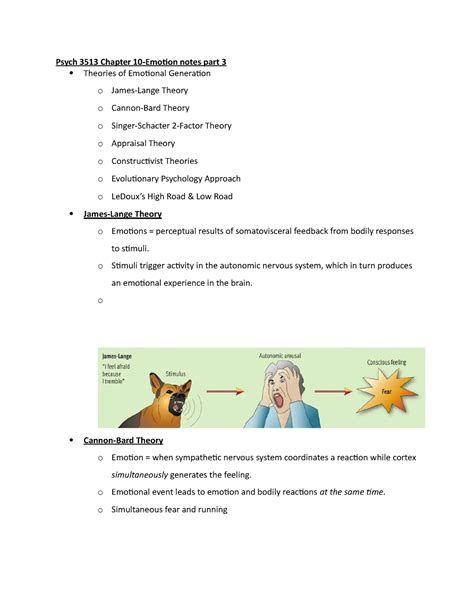 Psych 3513 Chapter 10 Emotion Notes Part 3 Psych 3513 Chapter 10