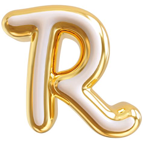 Gold Bubble Letter R Font 3d Render 36304985 Png