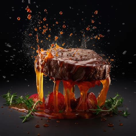 Premium Ai Image Dynamic Photography Of Steak Generative Ai