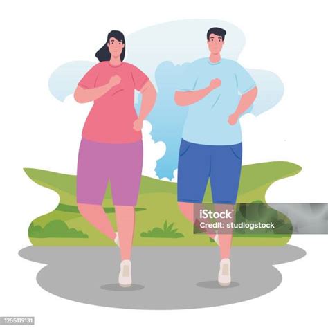 스포츠 여자와 남자 실행 경쟁 또는 마라톤 경주 포스터 건강한 라이프 스타일과 스포츠를 실행 하는 커플 마라톤 Championship에 대한 스톡 벡터 아트 및 기타 이미지