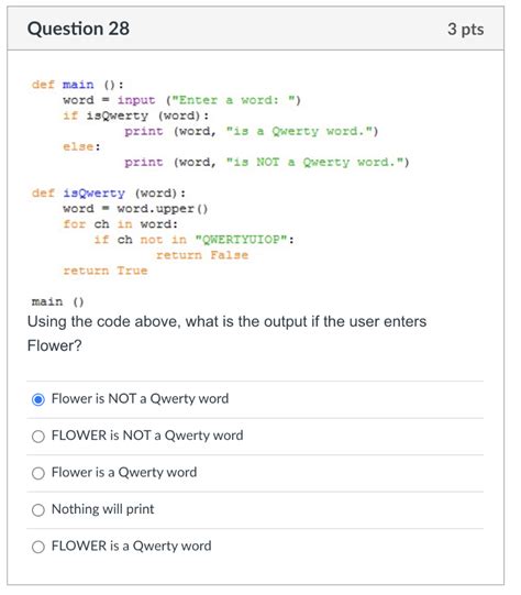 Solved Question Pts Def Main Word Input Enter A Chegg