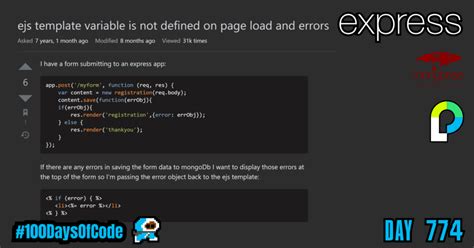 Day 74 Variable Not Defined Ejs Solved