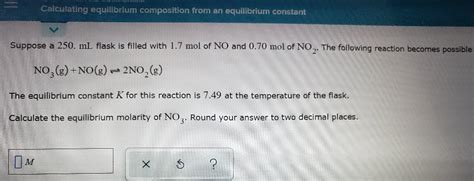 Solved Calculating Equilibrium Composition From An Chegg