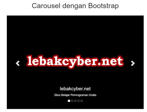 Membuat Carousel Menggunakan Bootstrap Lebak Cyber