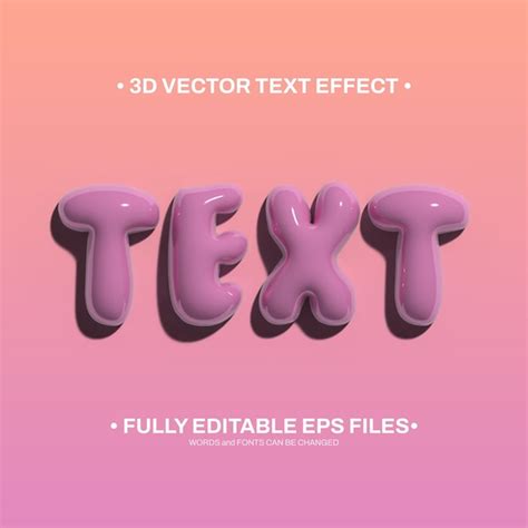 Premium Vector 3d Vector Plastic Text Effect