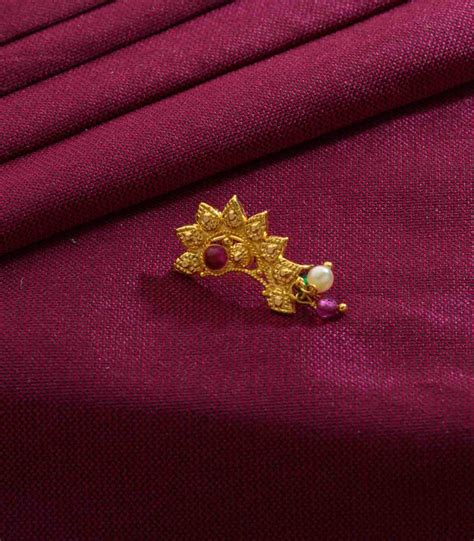 Png And Sons Angular Gold Nath For Women P N Gadgil And Sons Ltd