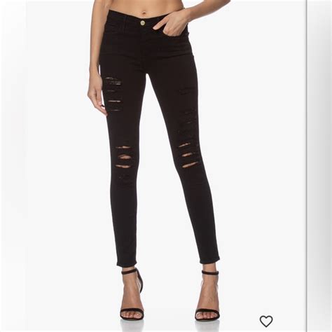 Frame Denim Jeans Frame Denim Le Skinny De Jeanne Blacked Ripped