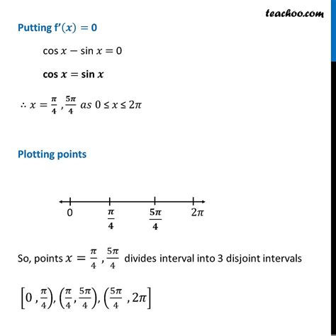 Example Find Intervals Where F X Sin X Cos X Is