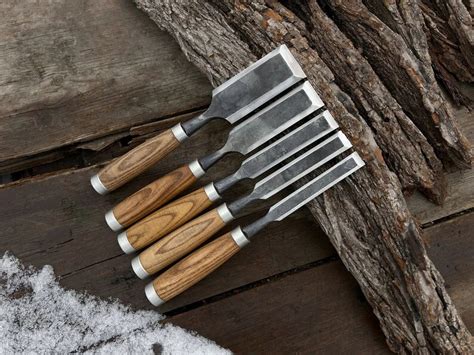 Hand Forged Chisel Set 5pcs Woodworking Tools Forged Chisel Wood