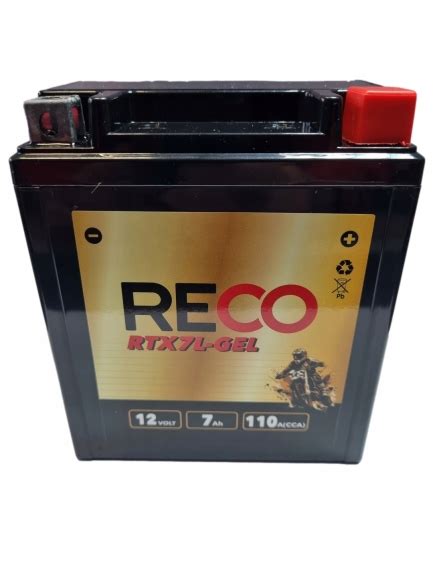 Akumulator motocyklowy żelowy Reco RTX L GEL YTX L BS V Ah A P RTX L GEL za zł z