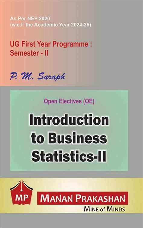 Introduction To Business Statistics Ii Ug First Year Programme