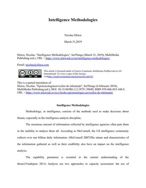 Intelligence Methodologies Pdf