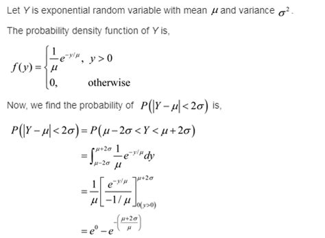 Solved Find P Y μ 2 σ for the exponential random