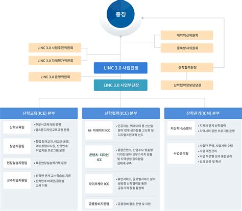 조직도 한양여자대학교 LINC 3 0