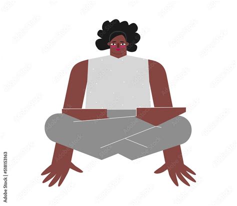 Vector Isolated Concept With Flat Female Character Sportive Blonde Woman Learns Balancing Asana
