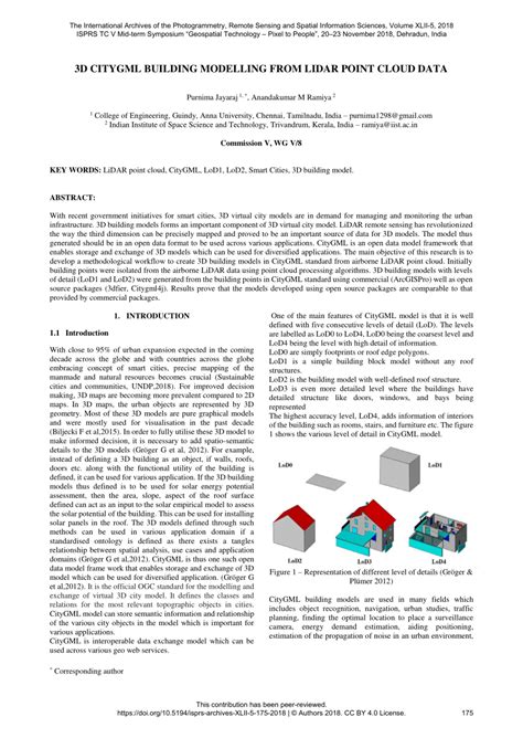 Pdf 3d Citygml Building Modelling From Lidar Point Cloud Data