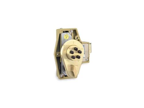 Simplex Satin Brass Heavy Duty Mechanical Pushbutton Combination Lock With