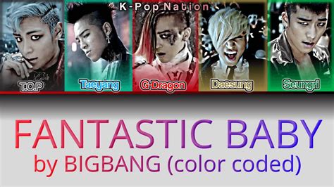 BIGBANG 빅뱅 FANTASTIC BABY Color Coded Han Rom Eng YouTube