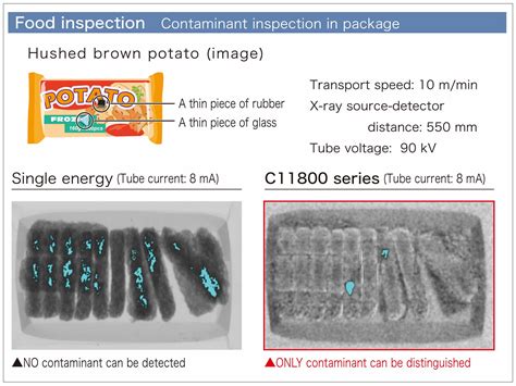 Measurement Examples Dual Energy X Ray Line Scan Cameras Hamamatsu