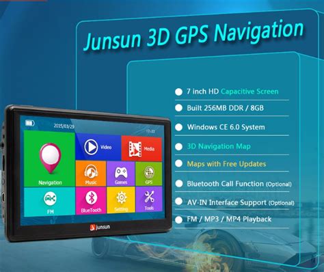 Китайский посылторг: Junsun. Автомобильная GPS навигация, 8 ГБ / 256 МБ ...