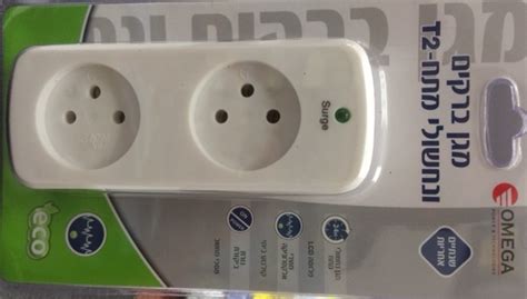 אזרד חשמל מגן ברקים ונחשולי מתח מפצל 2 שקעים מגני ברקים ונחשולי מתח
