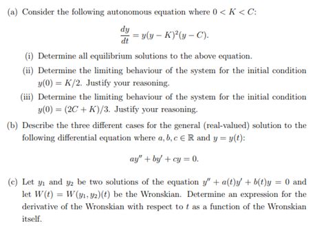Solved (a) Consider the following autonomous equation where | Chegg.com