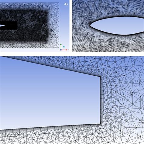 Domain Mesh Around The Airfoil A Whole Domain And The Refinement