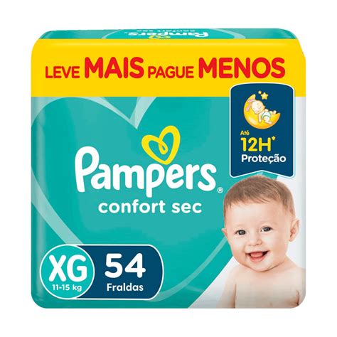 Fralda Pampers Confort Sec Tamanho Xg 54 Fraldas Drogaria Araujo
