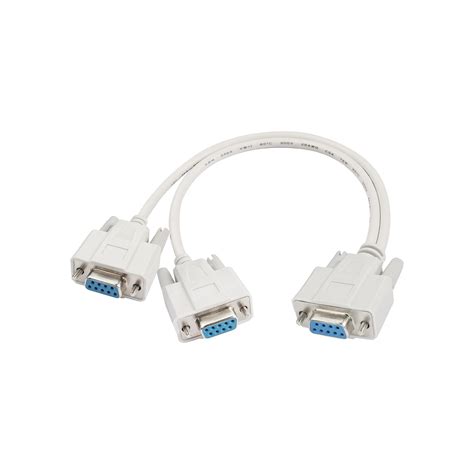 Pngknyocn Db9 Y Splitter Cable Db9 9 Pin 1 Female Ale To 2 Female Rs232